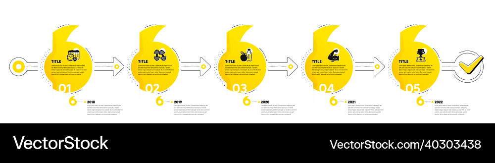 Gym infographic 5 steps timeline sport process Vector Image