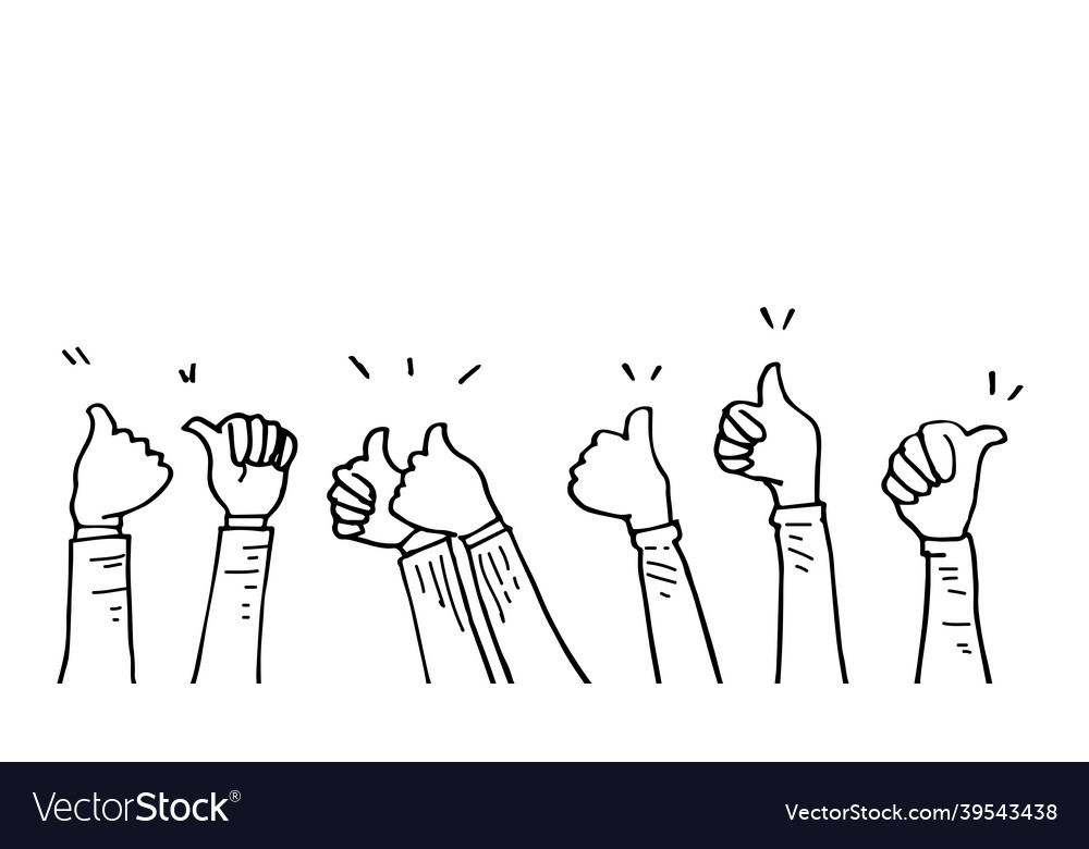 Hand drawn of hands clapping ovation applause Vector Image