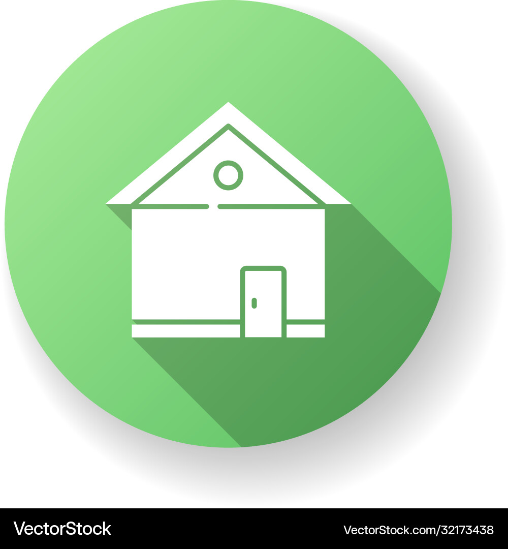 House green flat design long shadow glyph icon Vector Image