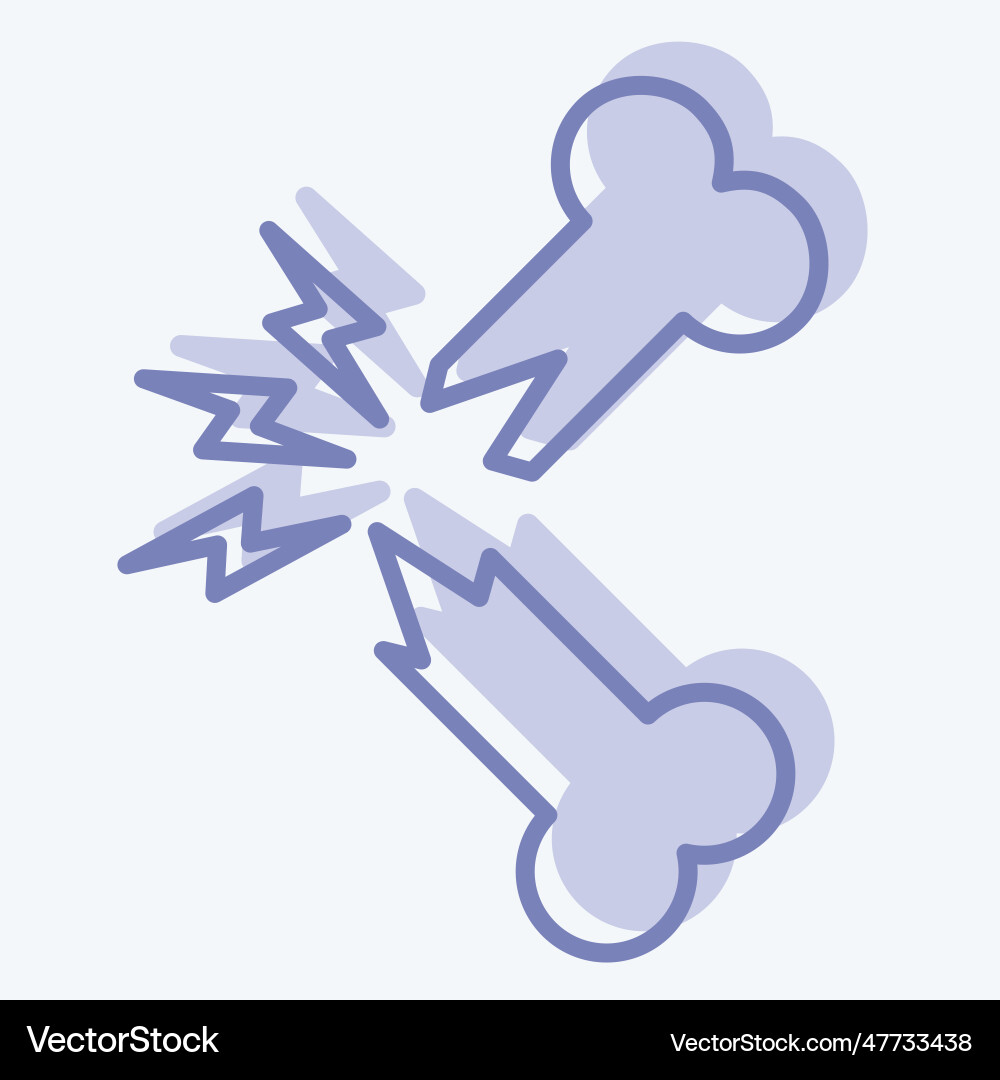 Icon broken bone related to orthopedic symbol two Vector Image