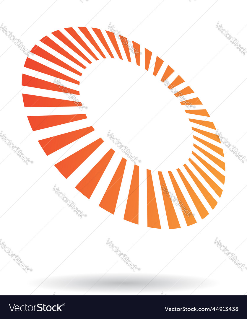 Orange striped abstract circle logo icon Vector Image