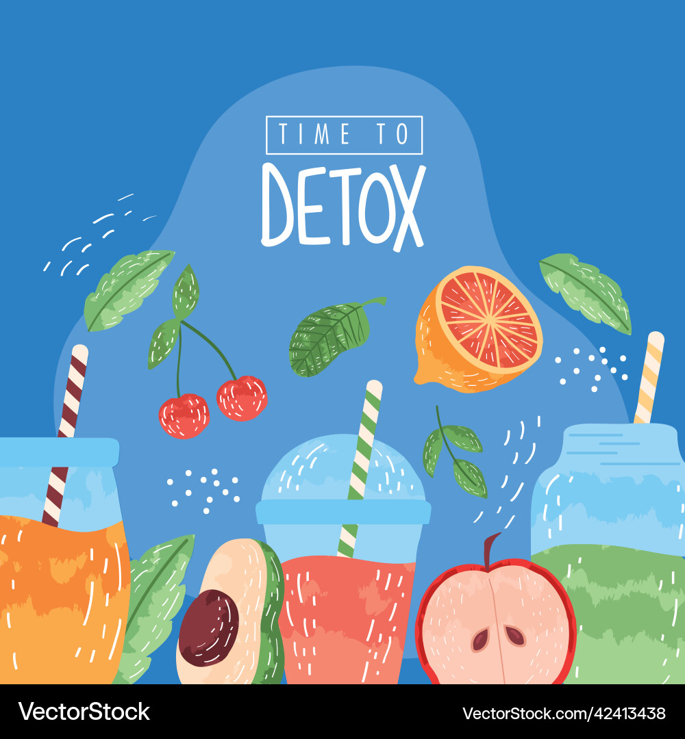 Time to detox lettering Royalty Free Vector Image