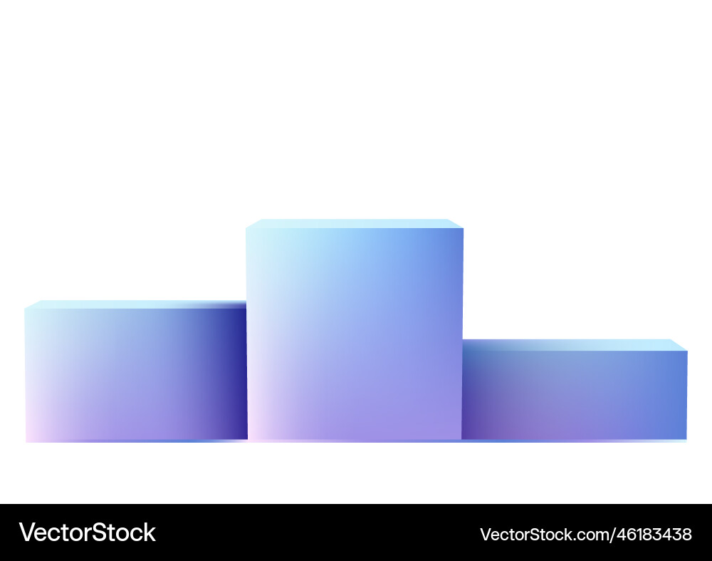 Winners podium 3d realistic blue and pink Vector Image