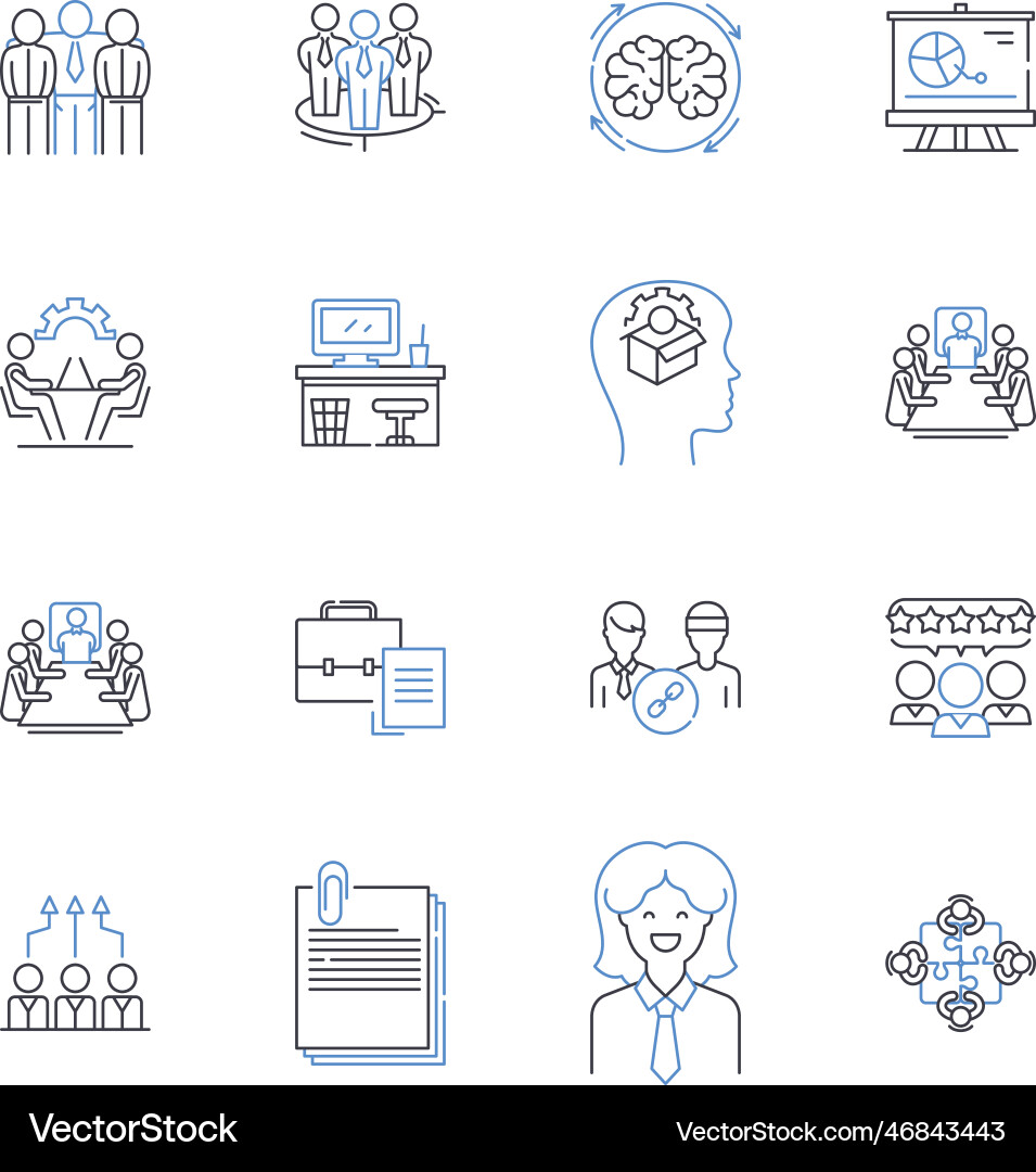 Boardman committee line icons collection Vector Image