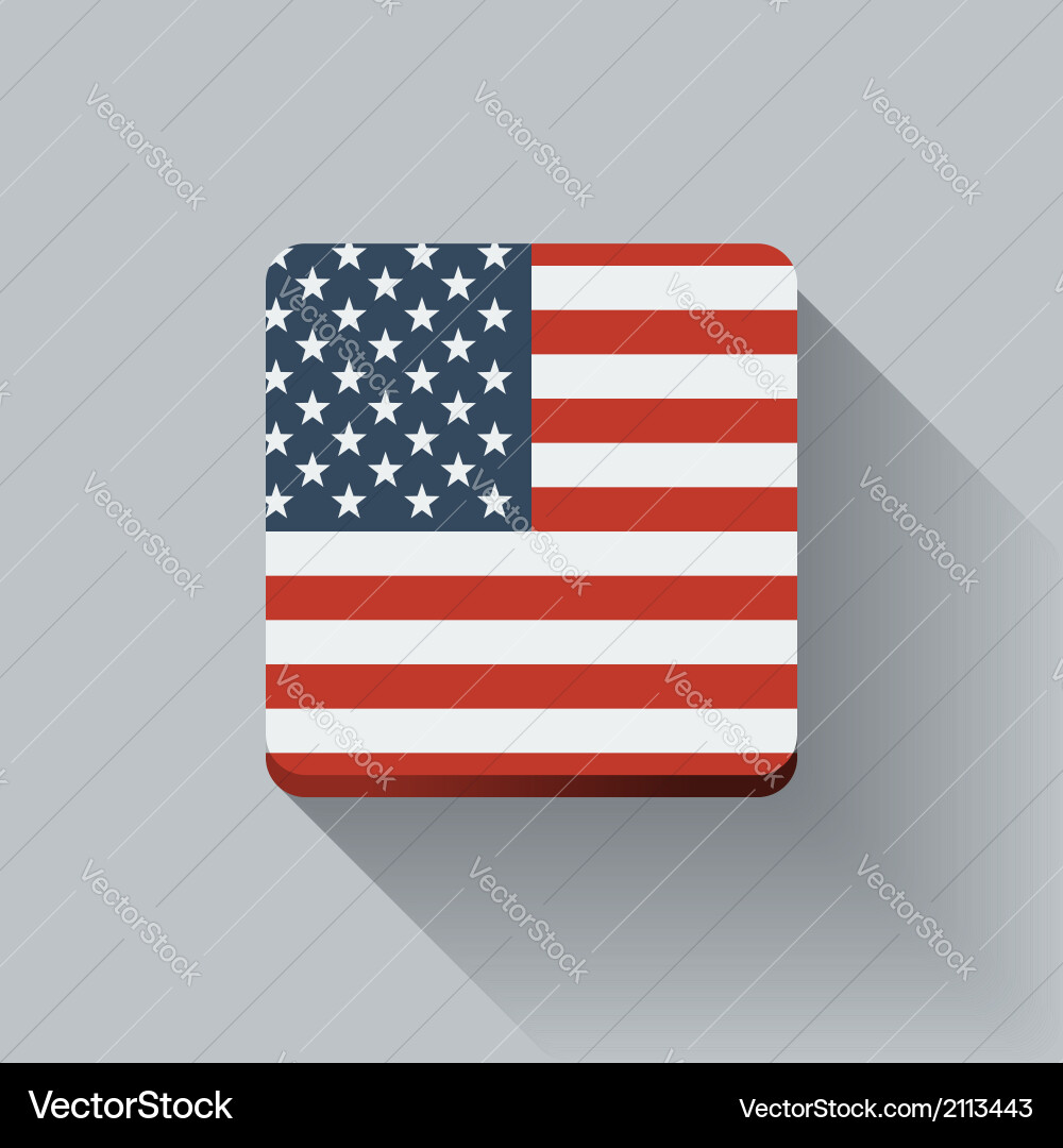 Button with flag of the usa Royalty Free Vector Image