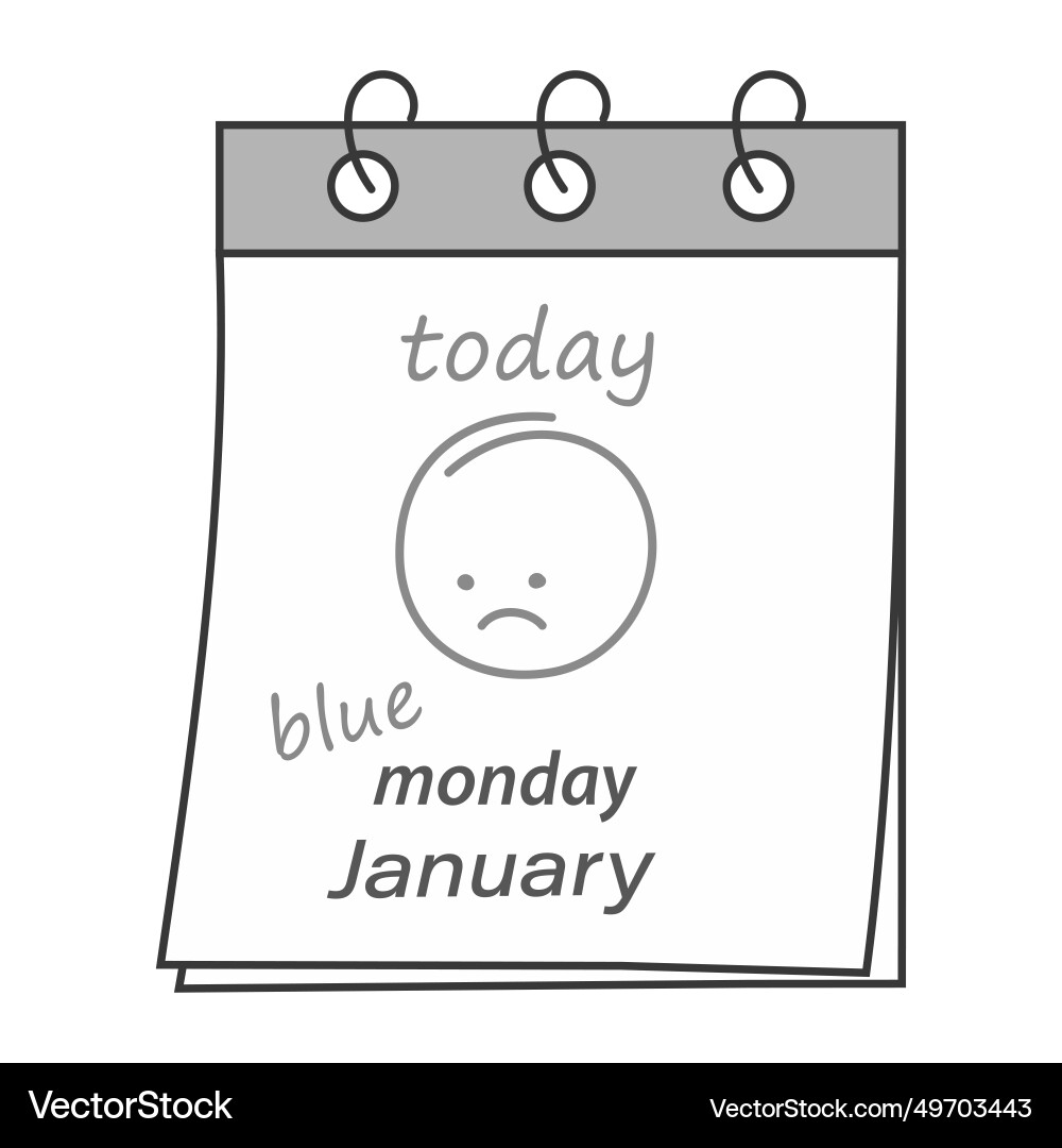 Calendar sheet with the date monday january Vector Image