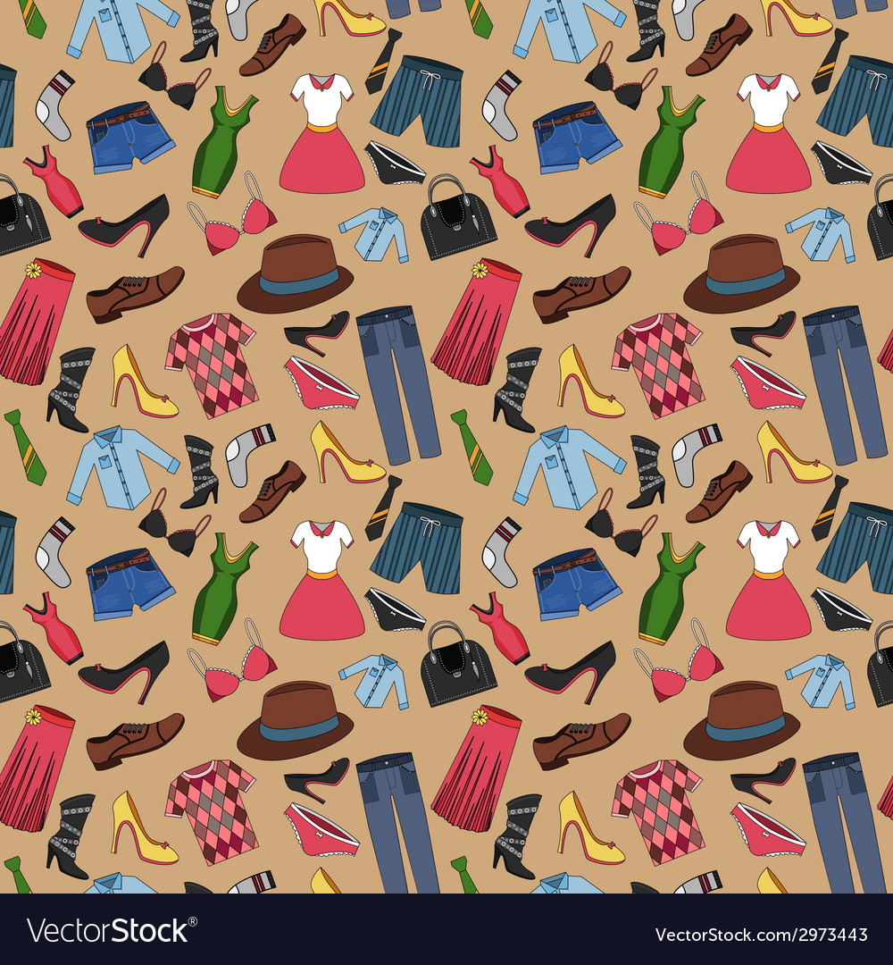 Clothes seamless pattern Royalty Free Vector Image