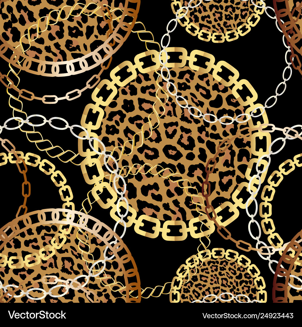 Fashion seamless pattern with golden chains Vector Image