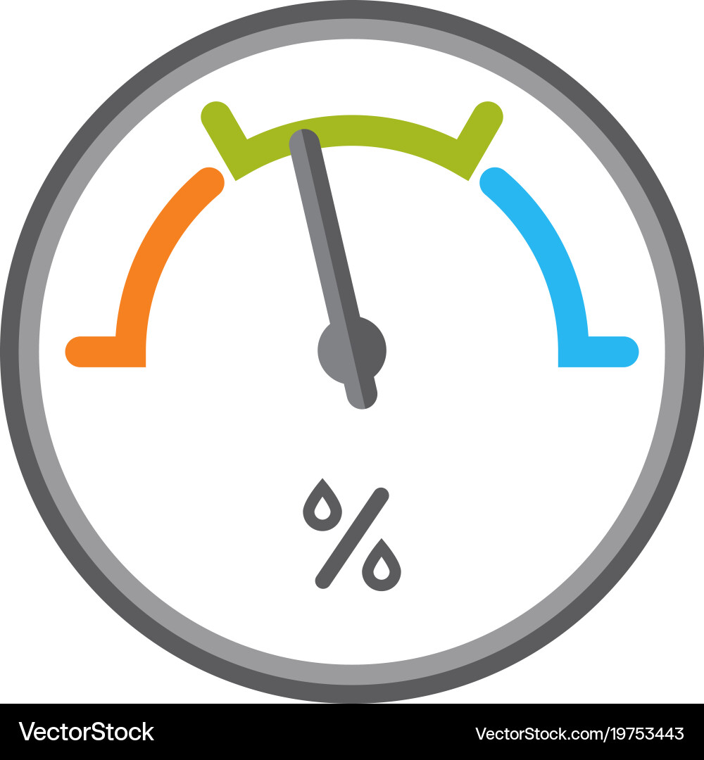 Flat icon of hygrometer isolated Royalty Free Vector Image