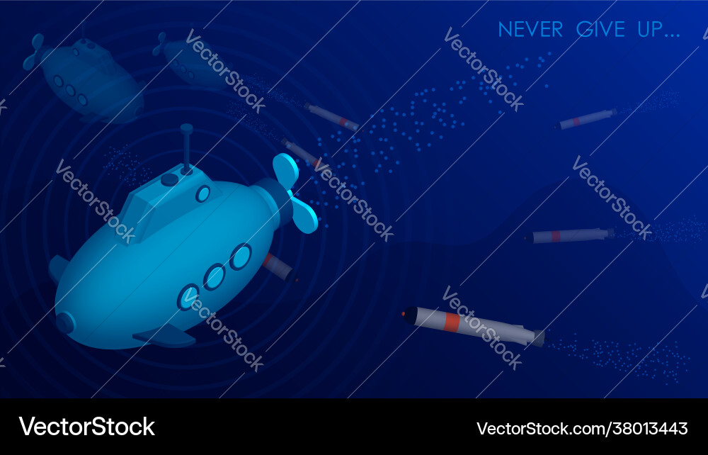 Friendly submarines rescue an ally from torpedo Vector Image