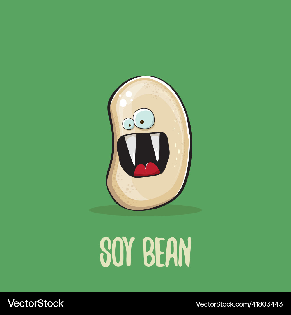 Funny cartoon cute soybean character Royalty Free Vector