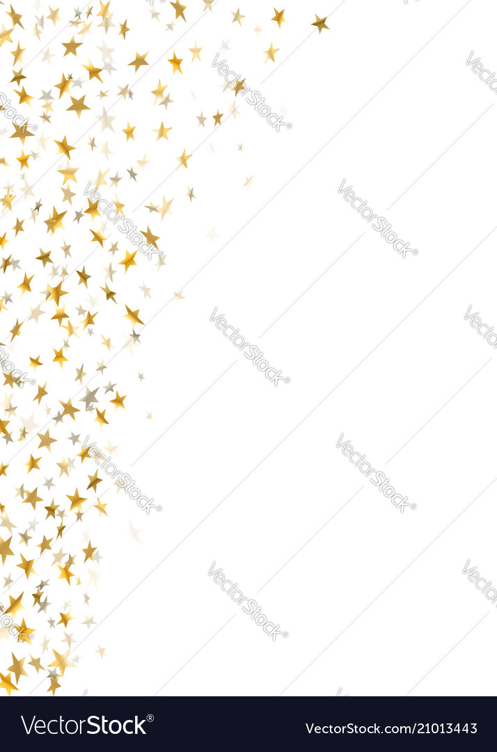 Gold star confetti celebration isolated on white Vector Image