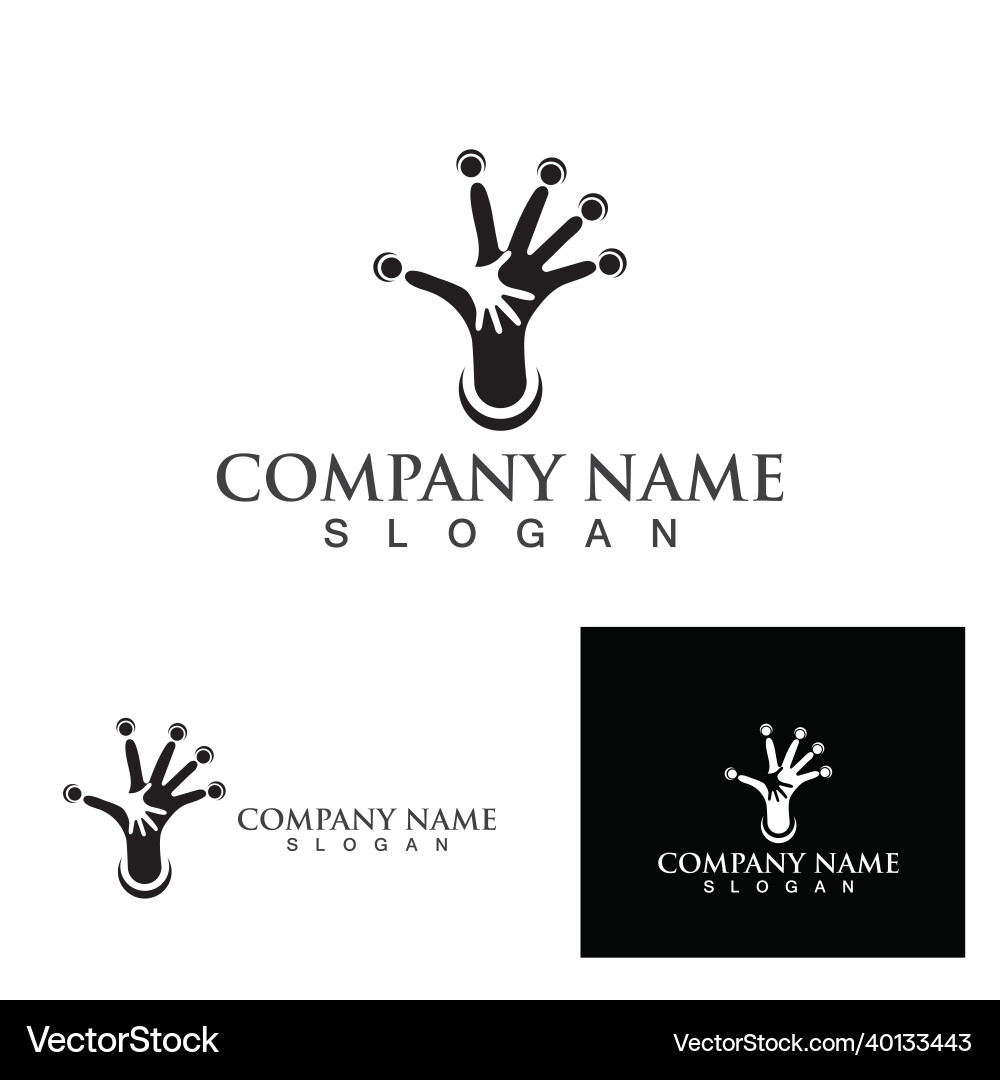 Hand child logo and symbol eps10 Royalty Free Vector Image