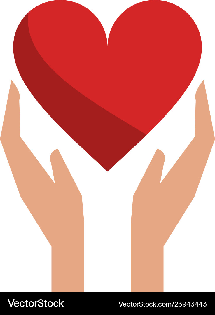 Hands holding heart love symbol Royalty Free Vector Image