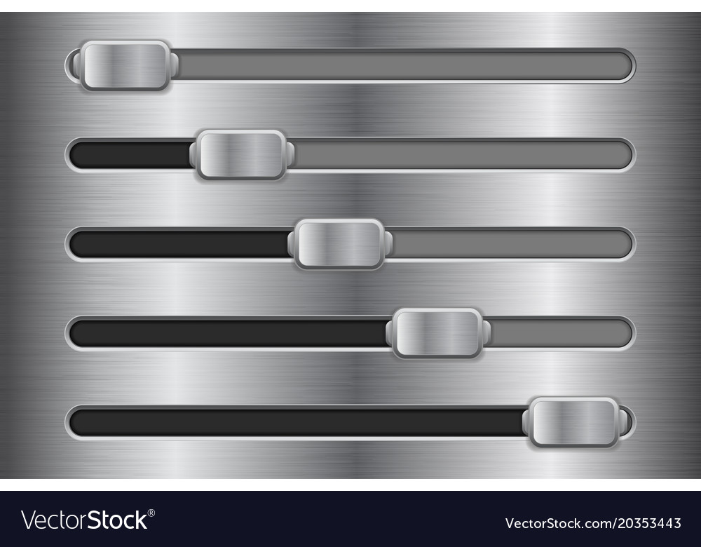 Metal interface slider buttons Royalty Free Vector Image