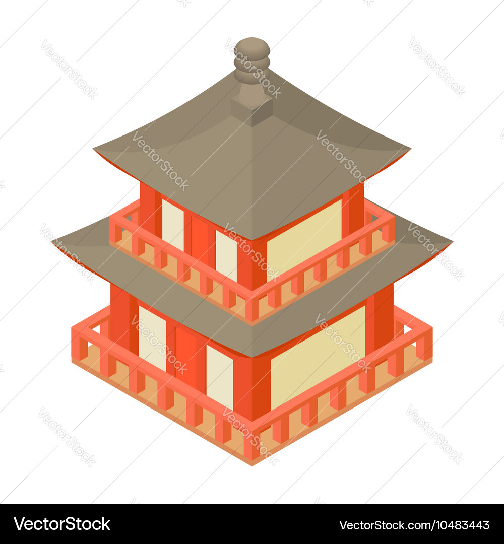 Pagoda icon cartoon style Royalty Free Vector Image