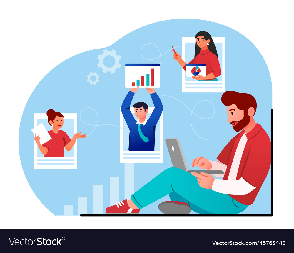 Professional team working Royalty Free Vector Image