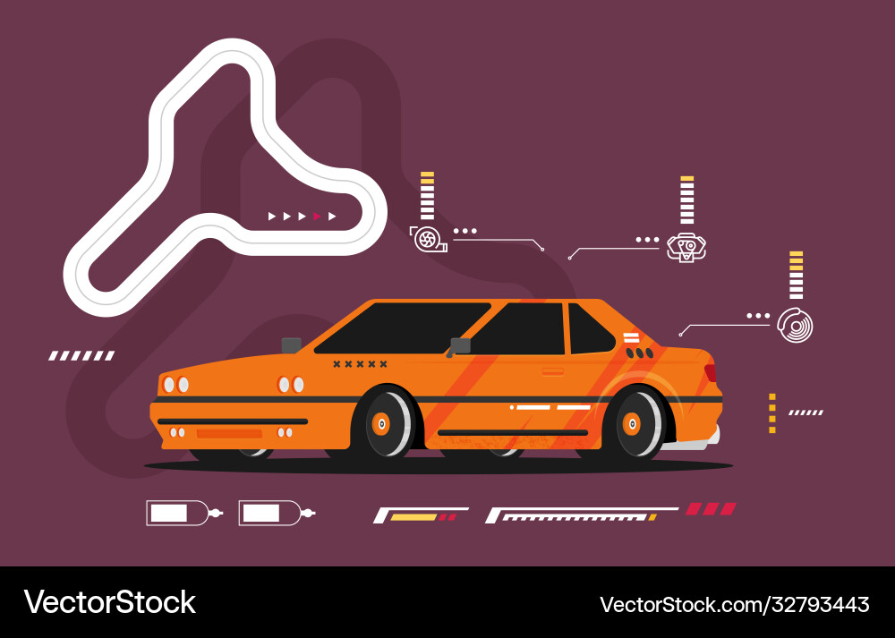 Racing car isolated on color background Royalty Free Vector