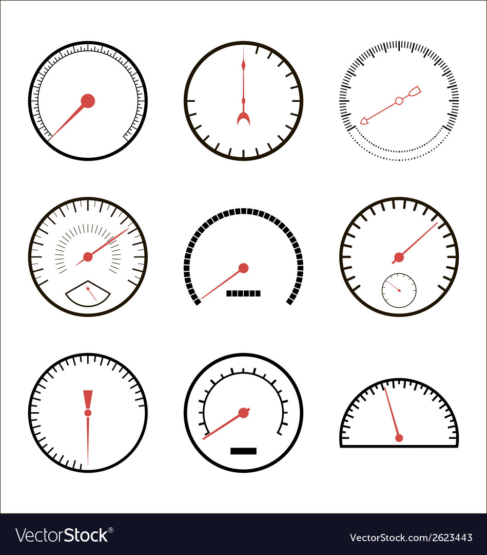 Speedometer Icon Set Royalty Free Vector Image