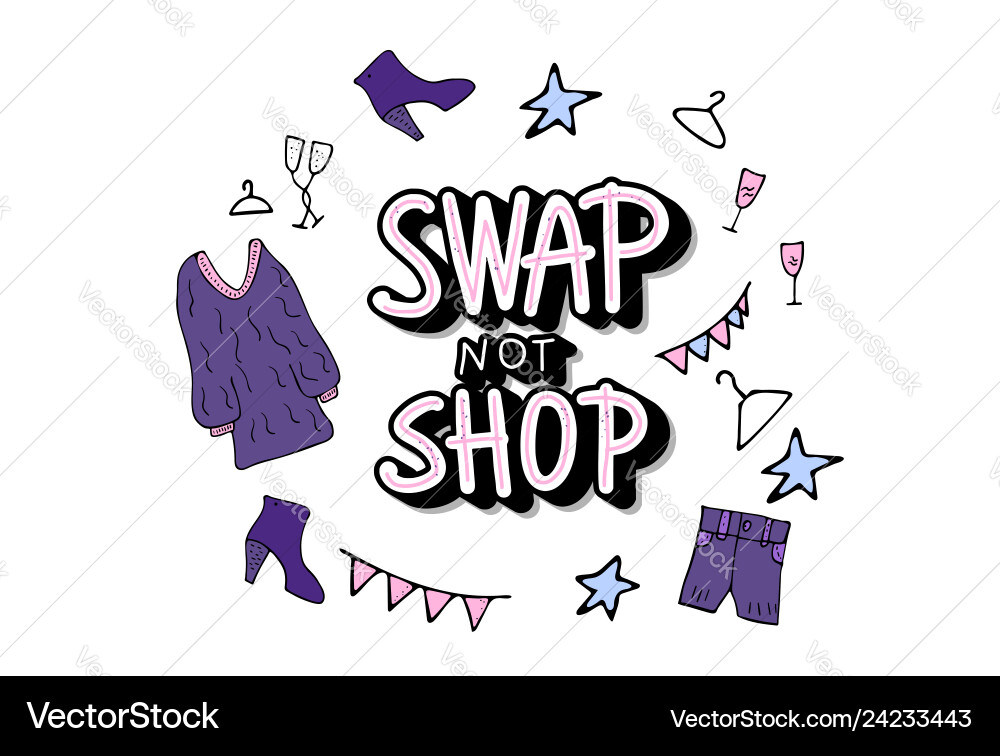 Swap hanwritten lettering concept design Vector Image