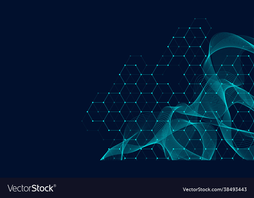 Technology Abstract Lines And Dots Connect Vector Image