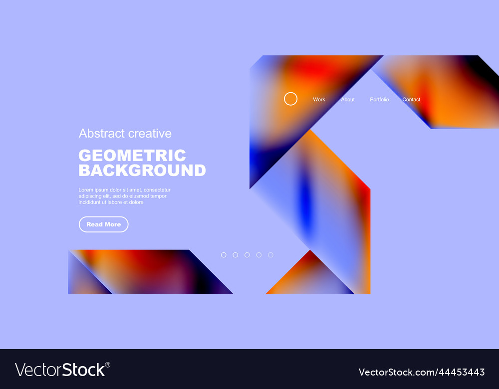 Triangles with fluid gradients abstract landing Vector Image