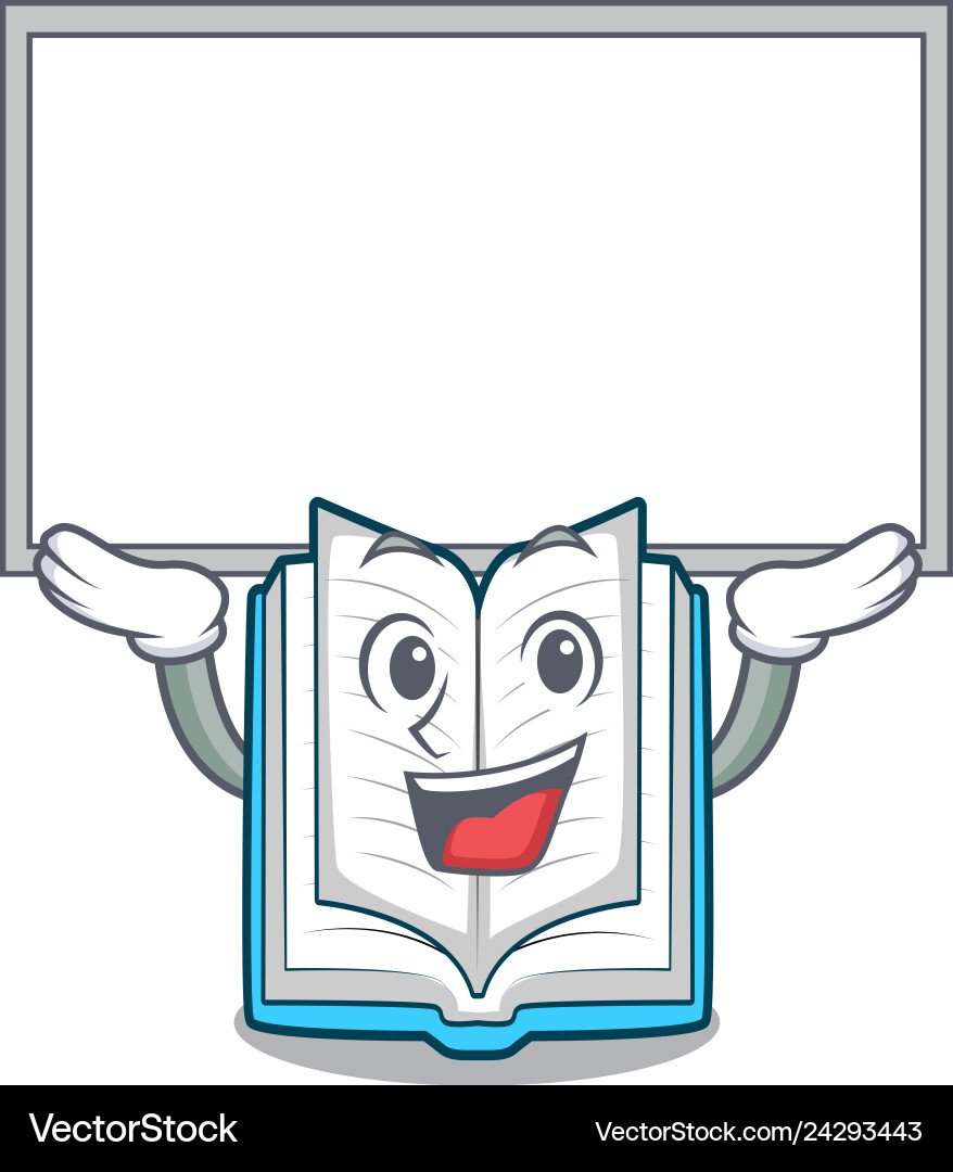 Up board opened book on the cartoon table Vector Image