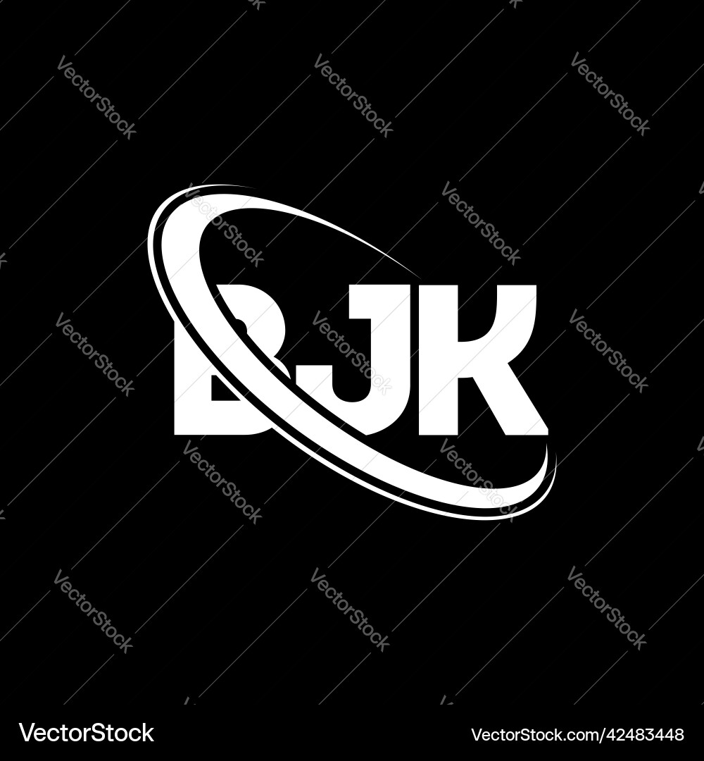 Bjk logo letter letter logo design Royalty Free Vector Image