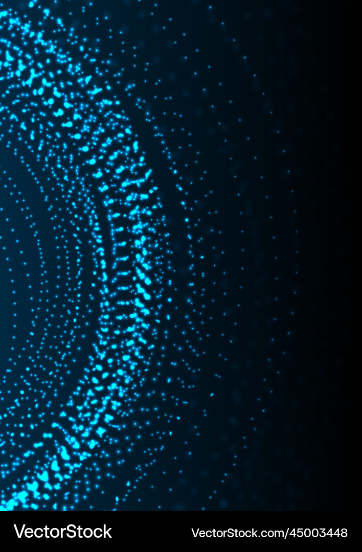 Blue neon flowing futuristic particles abstract Vector Image
