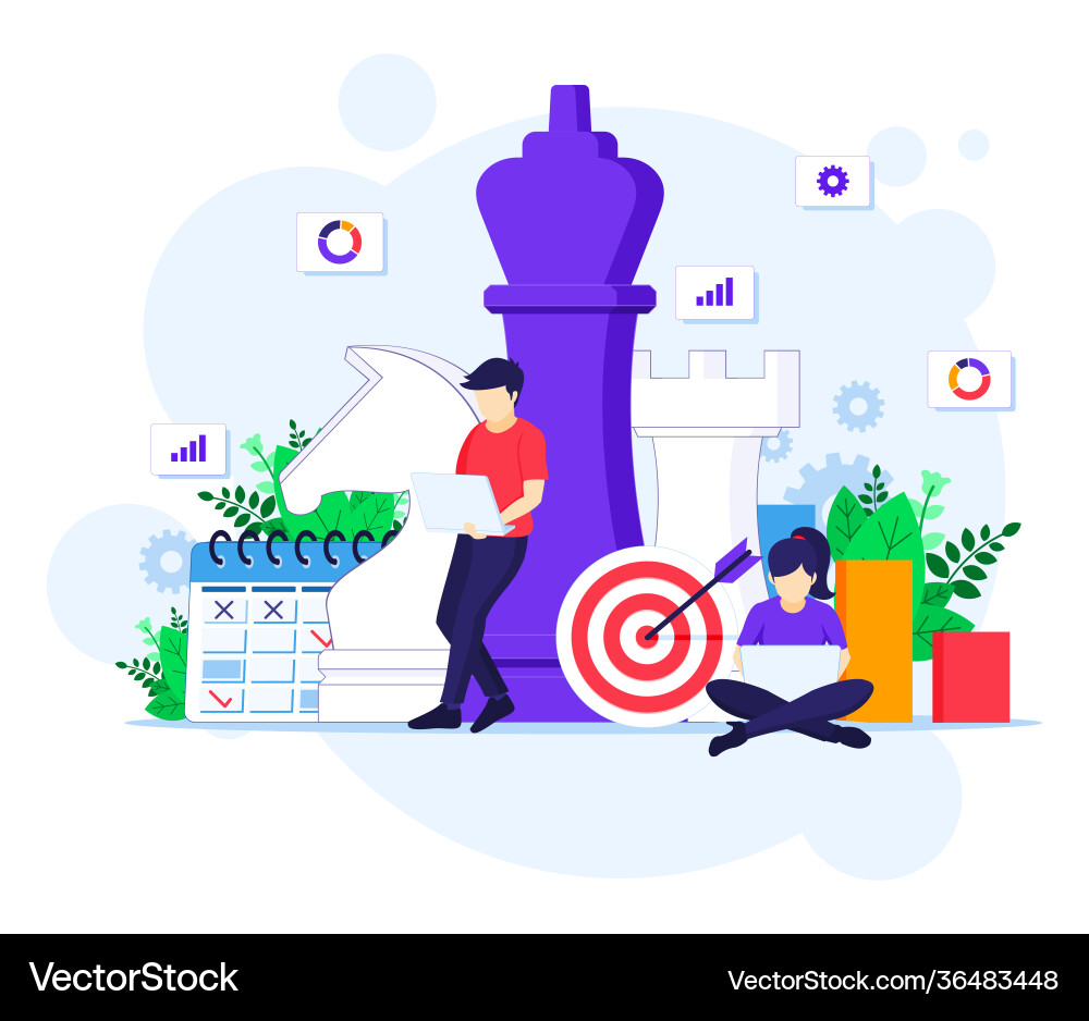 Business strategy concept people are planning Vector Image