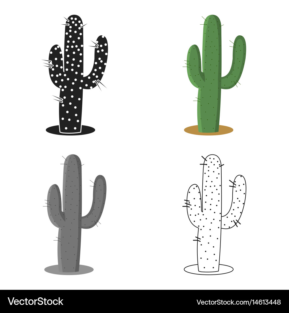 Cactus icon cartoon singe western from Royalty Free Vector
