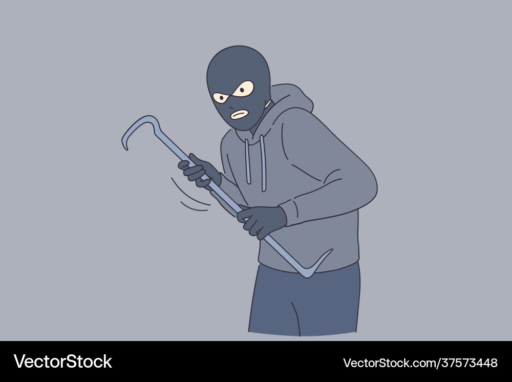 Cat burglar crime concept Royalty Free Vector Image