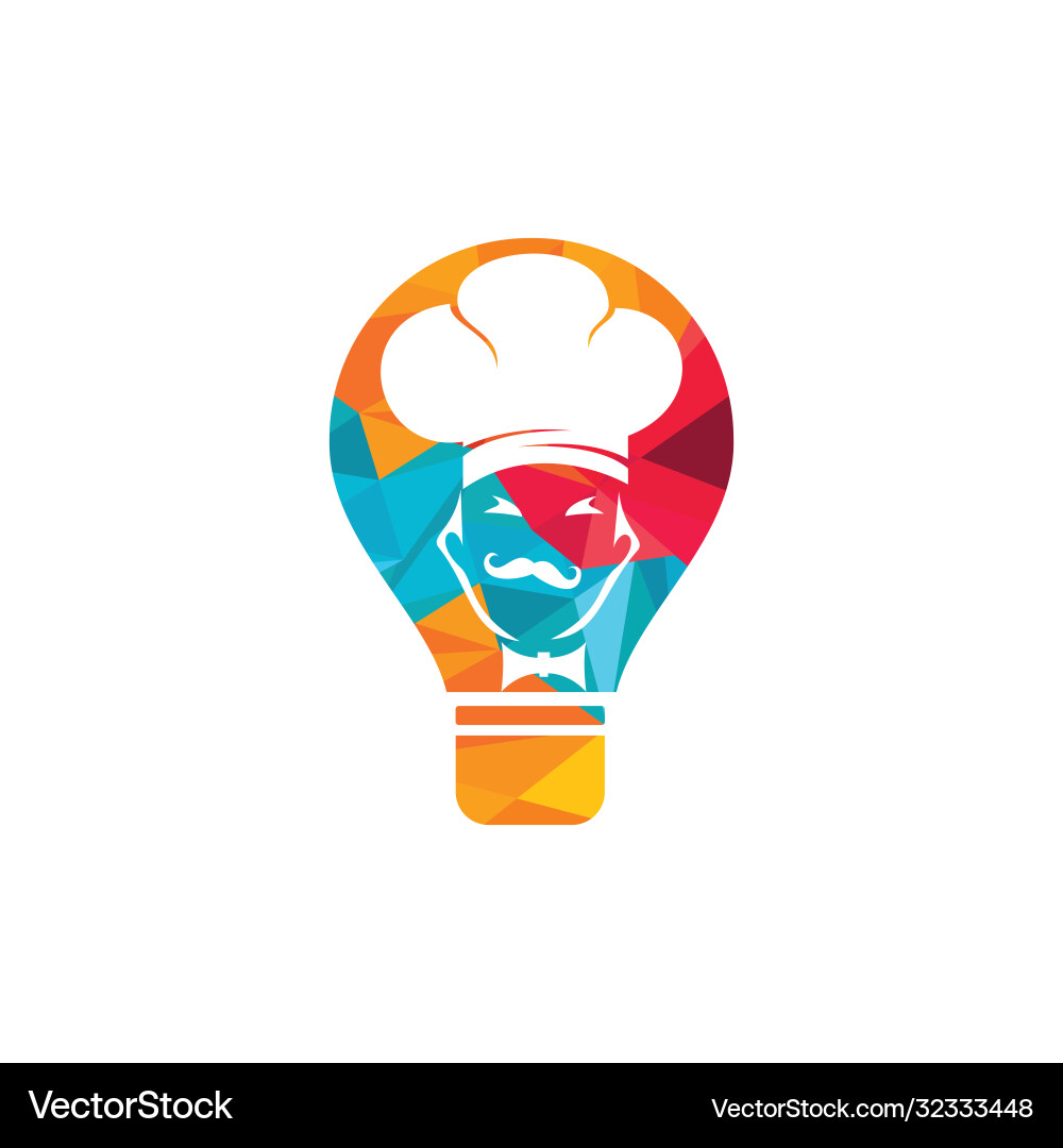 Chef bulb logo template Royalty Free Vector Image