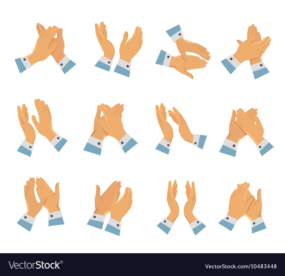 Clapping hands flat icon set Royalty Free Vector Image