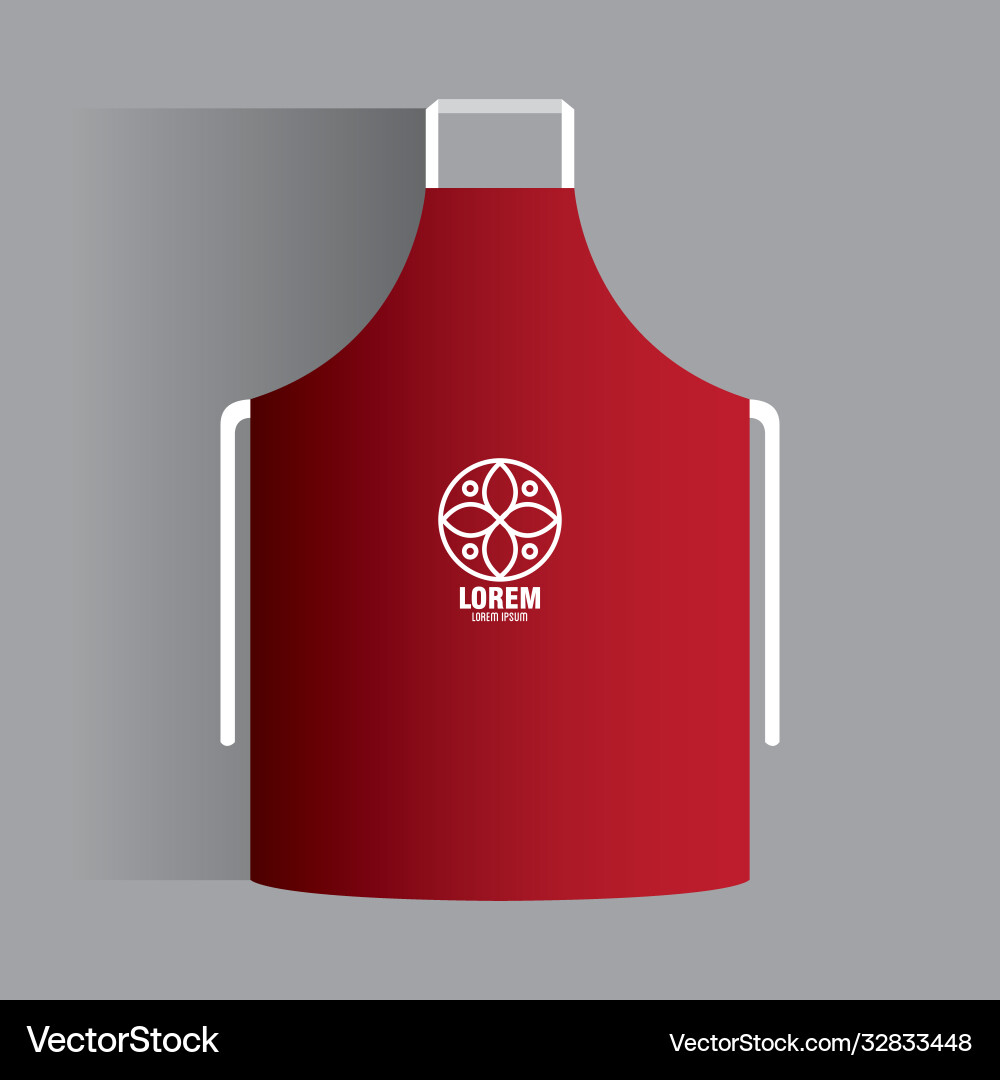 Corporate identity brand mockup apron red Vector Image