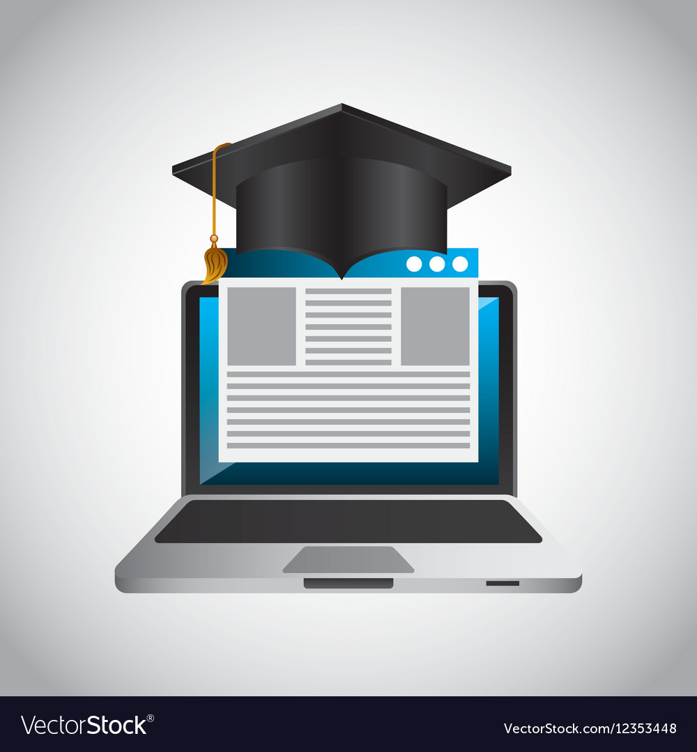 Distance education elearning icon Royalty Free Vector Image