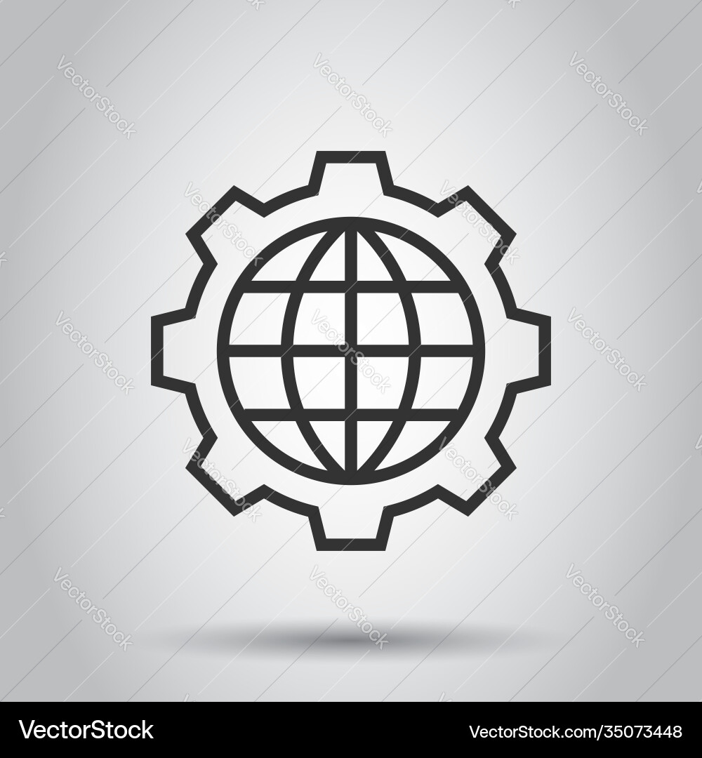 Earth planet icon in flat style globe geographic Vector Image