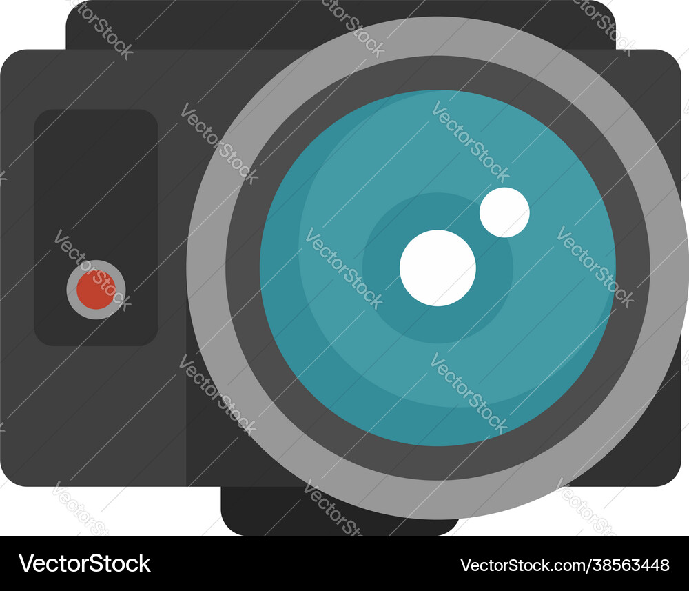 Fish eye action camera icon flat isolated Vector Image