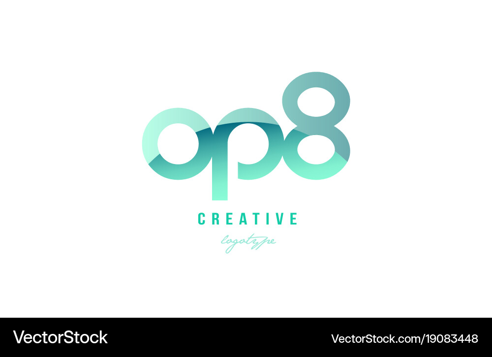 Green gradient pastel modern op8 o p 8 eight Vector Image
