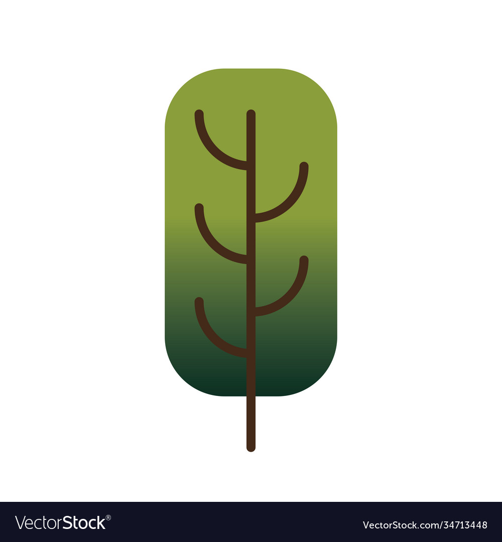 Green tree plant forest isolated icon Royalty Free Vector