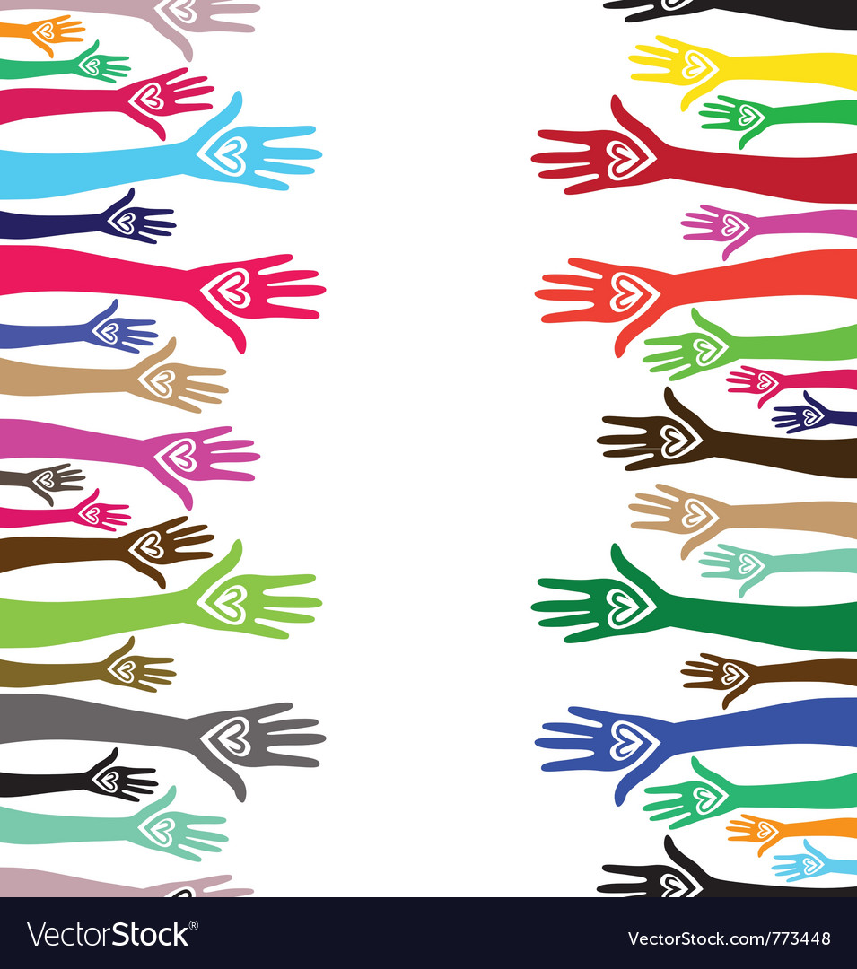 Hands united pattern Royalty Free Vector Image