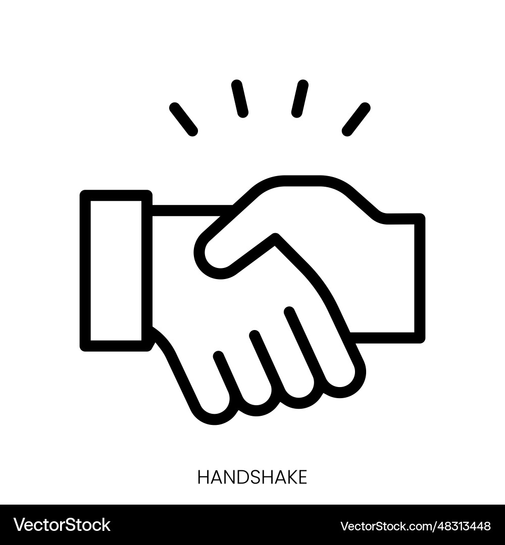 Handshake icon line art style design isolated Vector Image