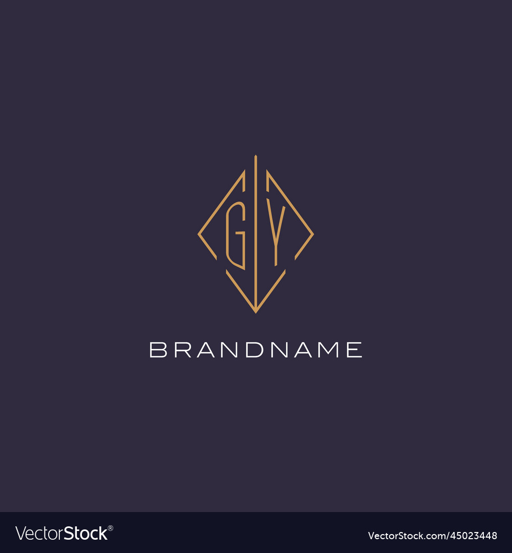 Initial letter gy logo monogram with diamond Vector Image