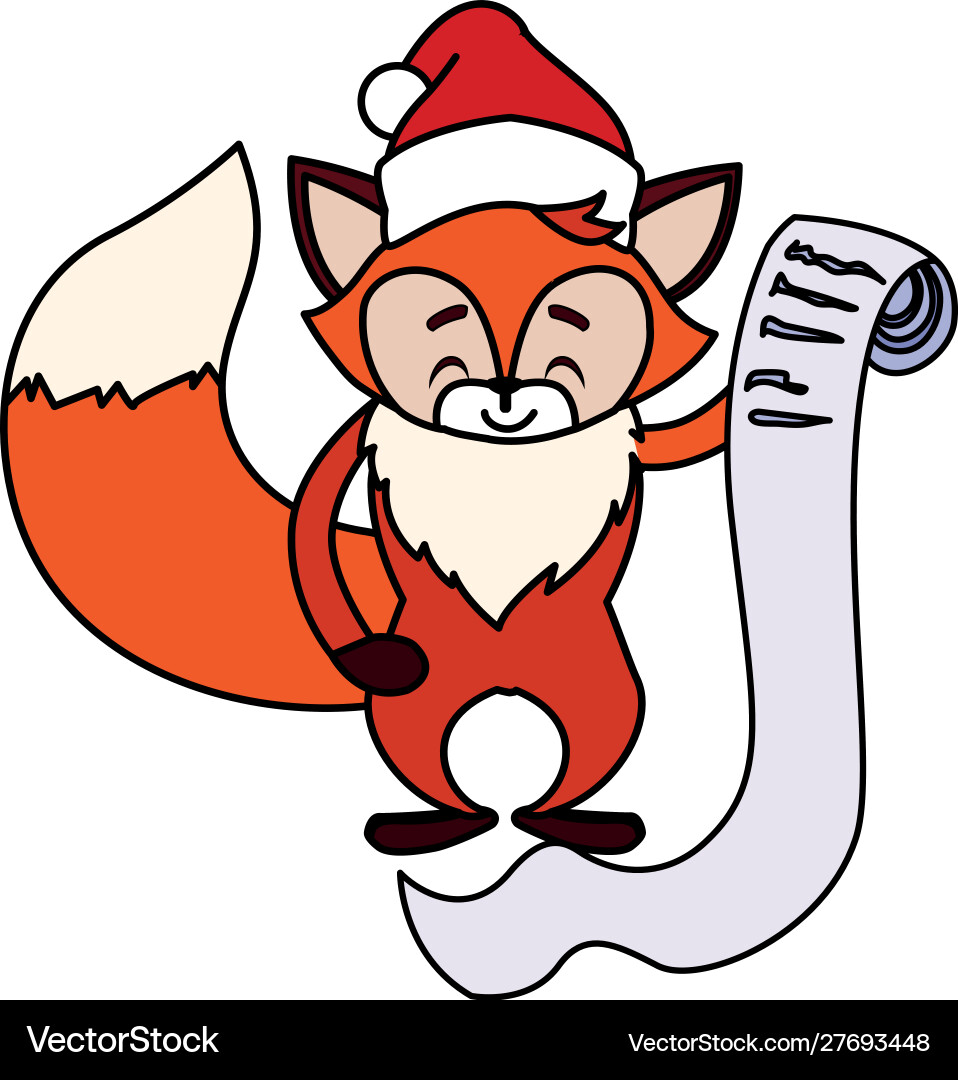 Merry christmas fox cartoon design Royalty Free Vector Image