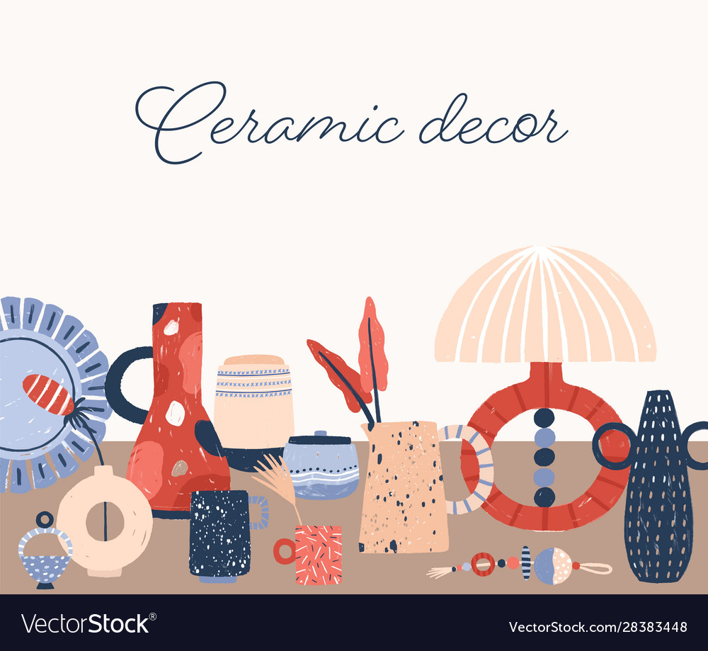 Modern ceramics hand drawn Royalty Free Vector Image