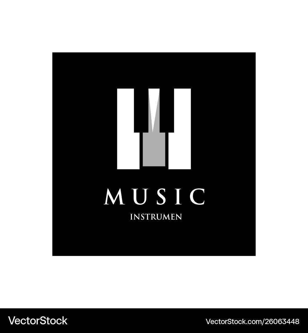 Piano orchestra logo template design on a black Vector Image