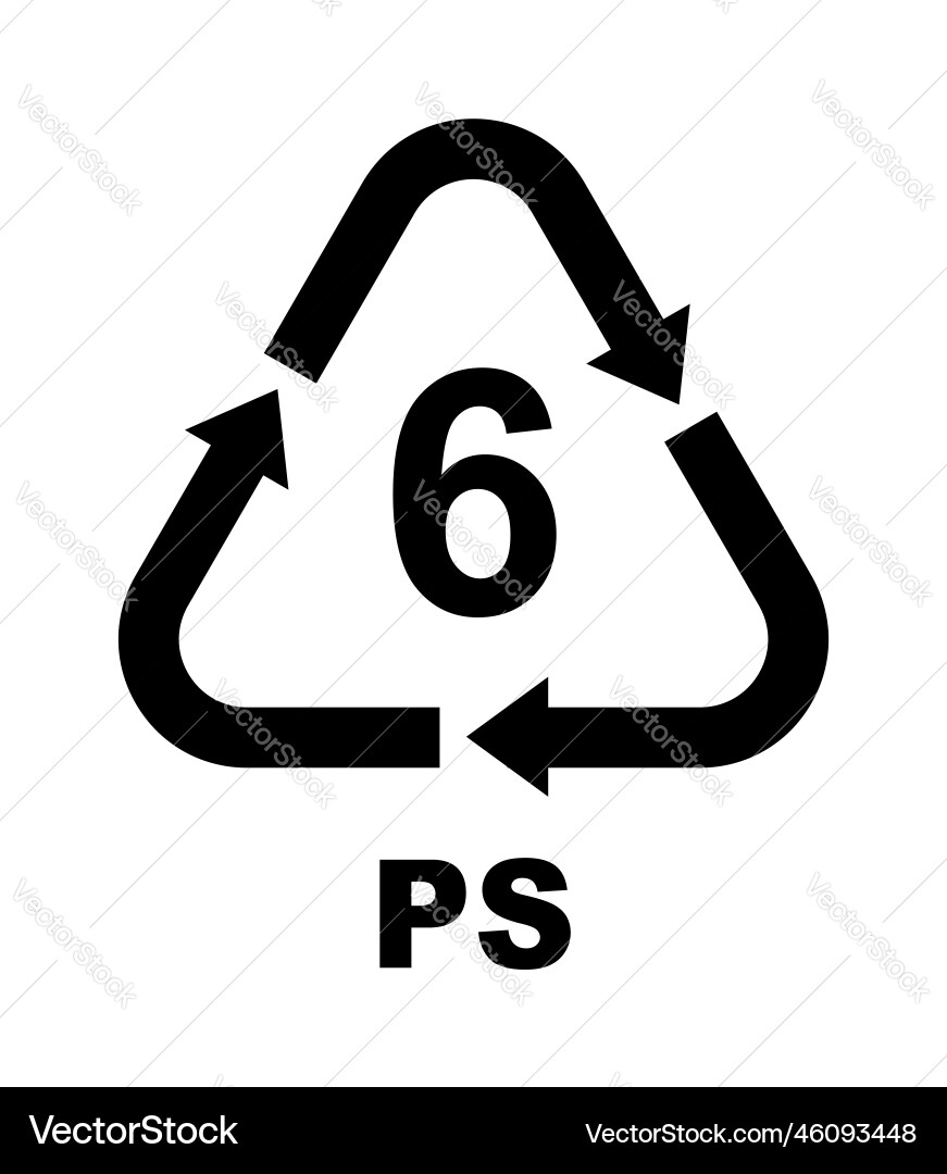 Recycling symbols for plastic icon ps Royalty Free Vector