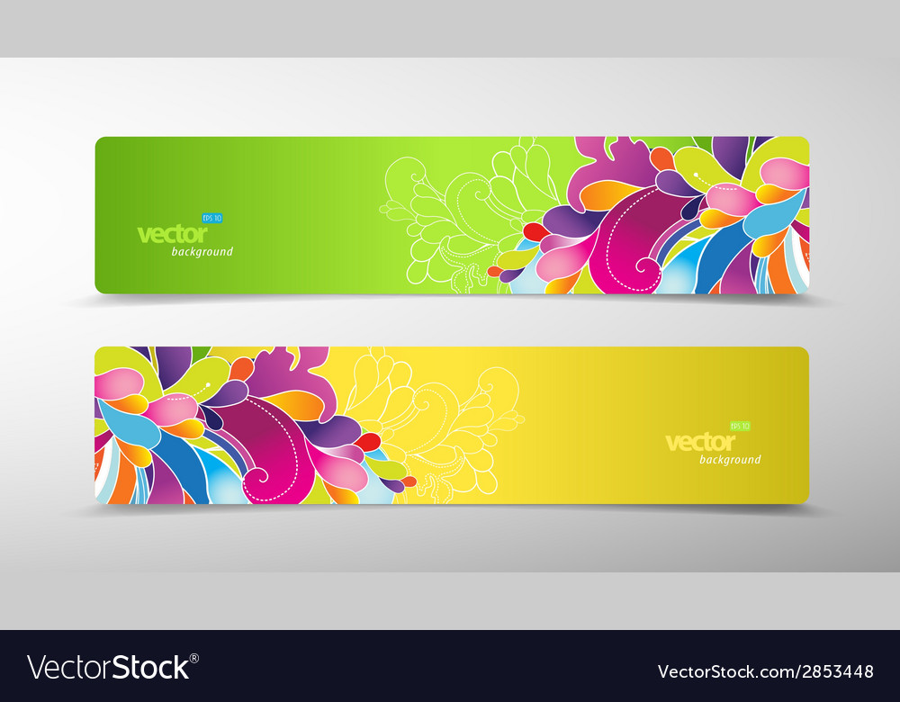 Set Of Abstract Colorful Web Headers Royalty Free Vector