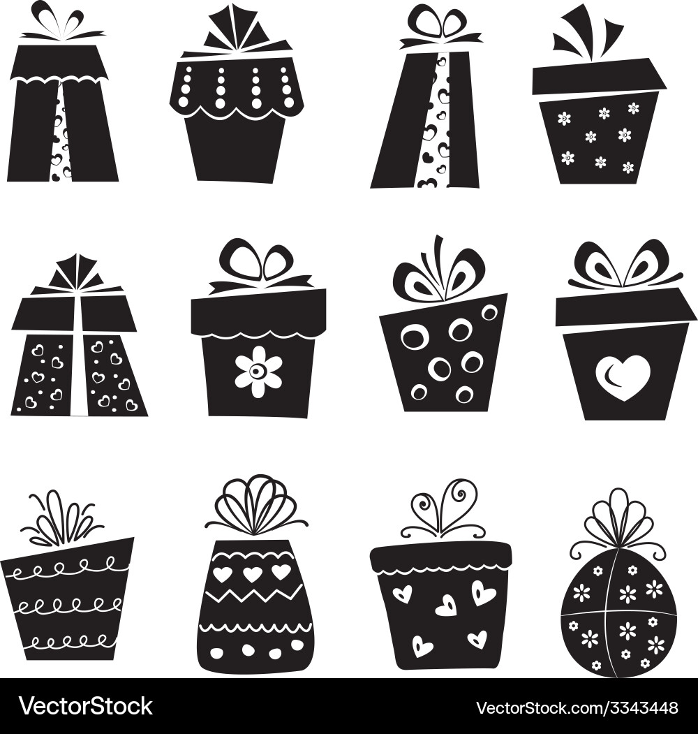 Set of gift box icons Royalty Free Vector Image