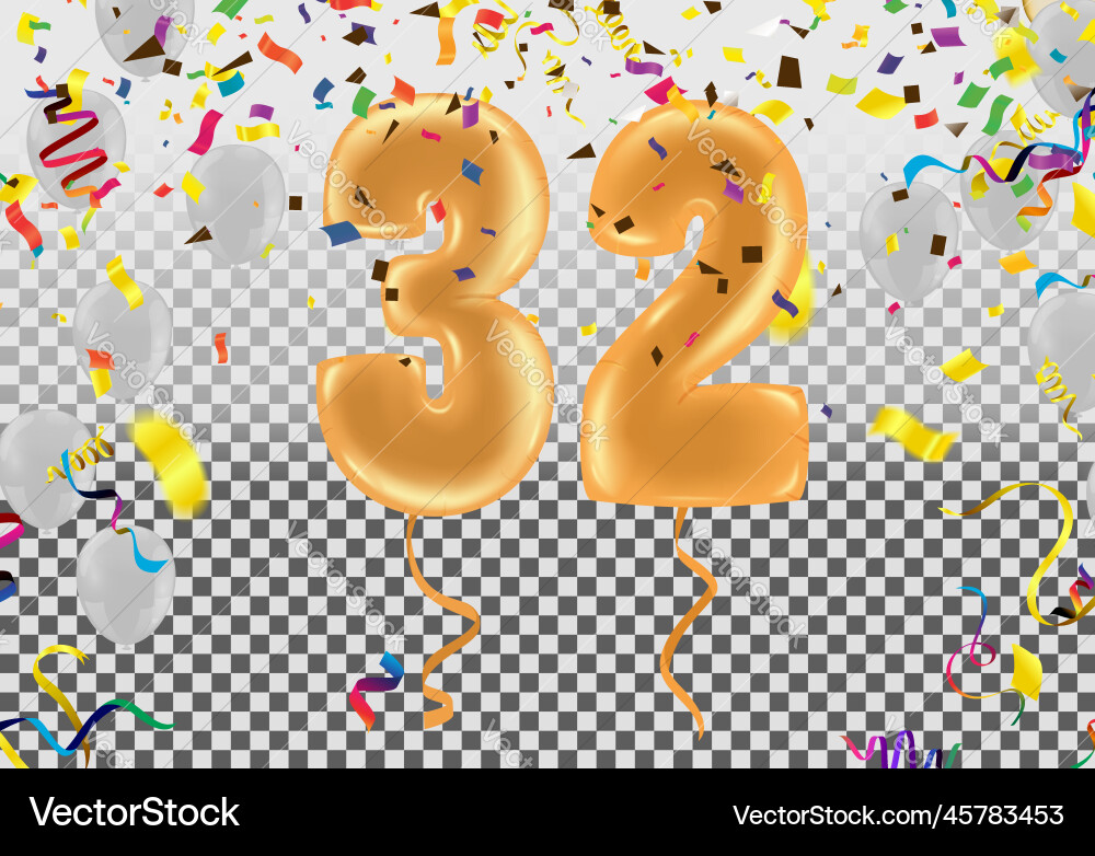 32 birthday happy congratulations poster Vector Image